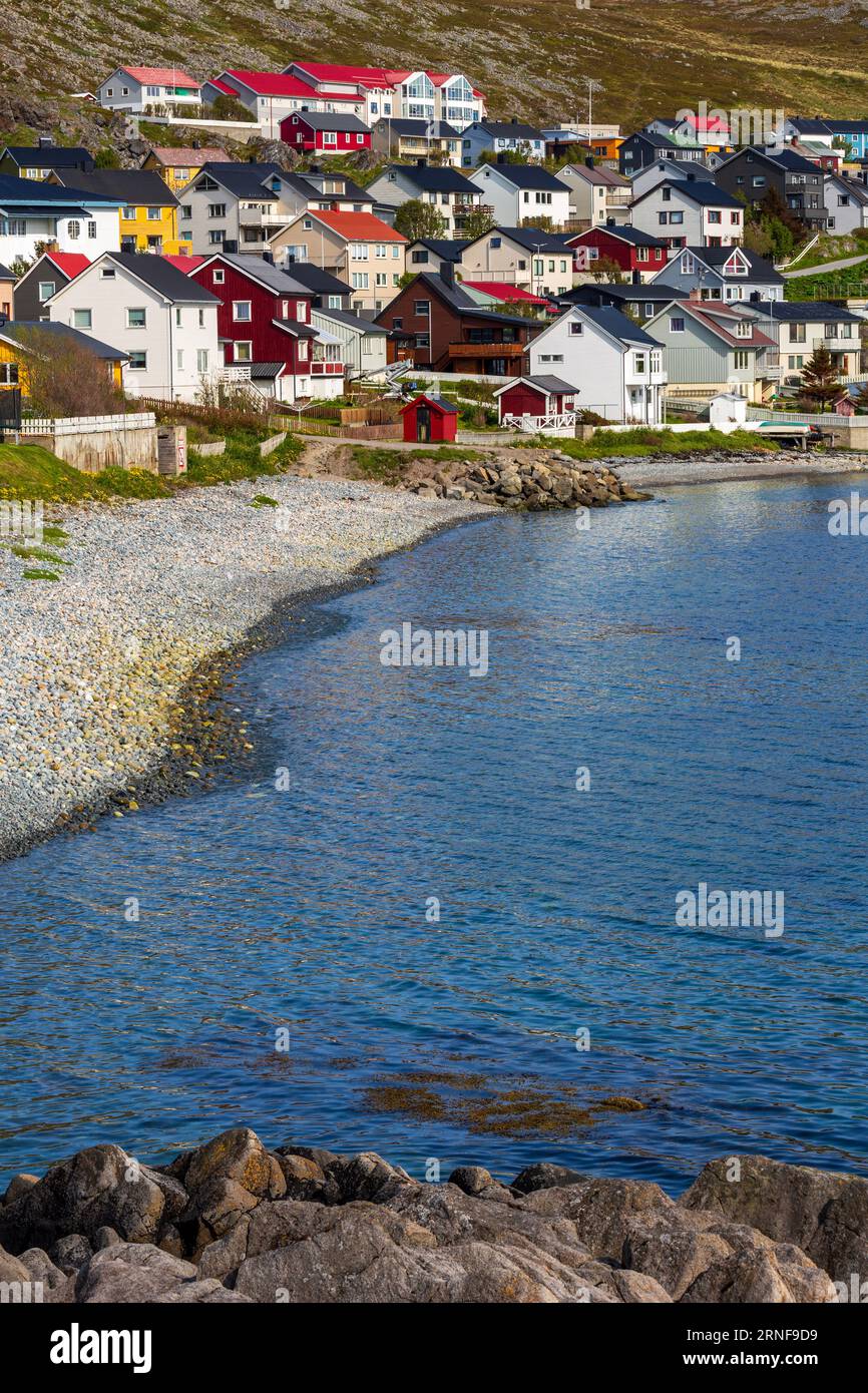 Beach in Honningsvag Port, Mageroya Island, Troms og Finnmark, Norway ...