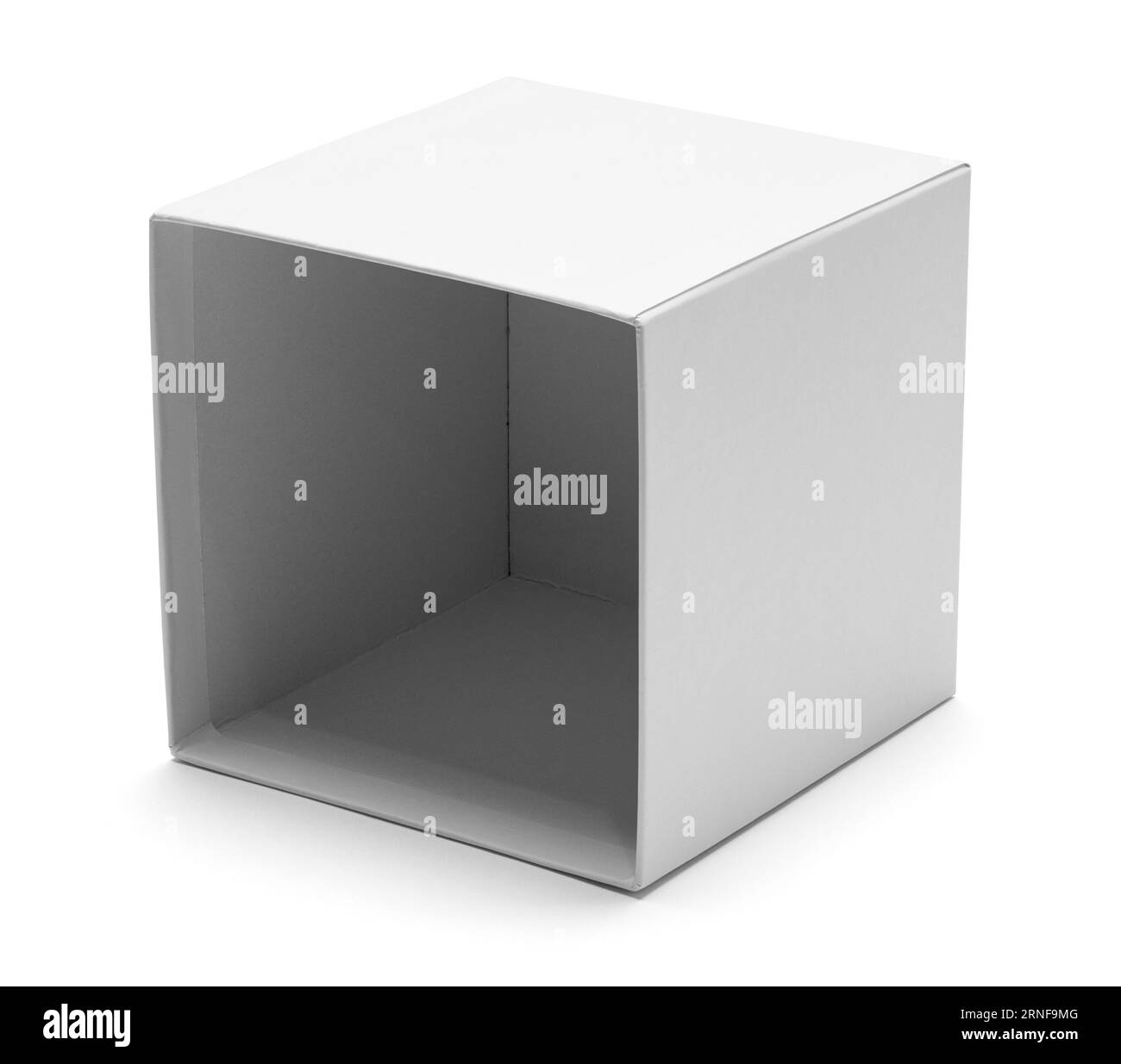 Square White Open Box Cut Out on White Stock Photo - Alamy