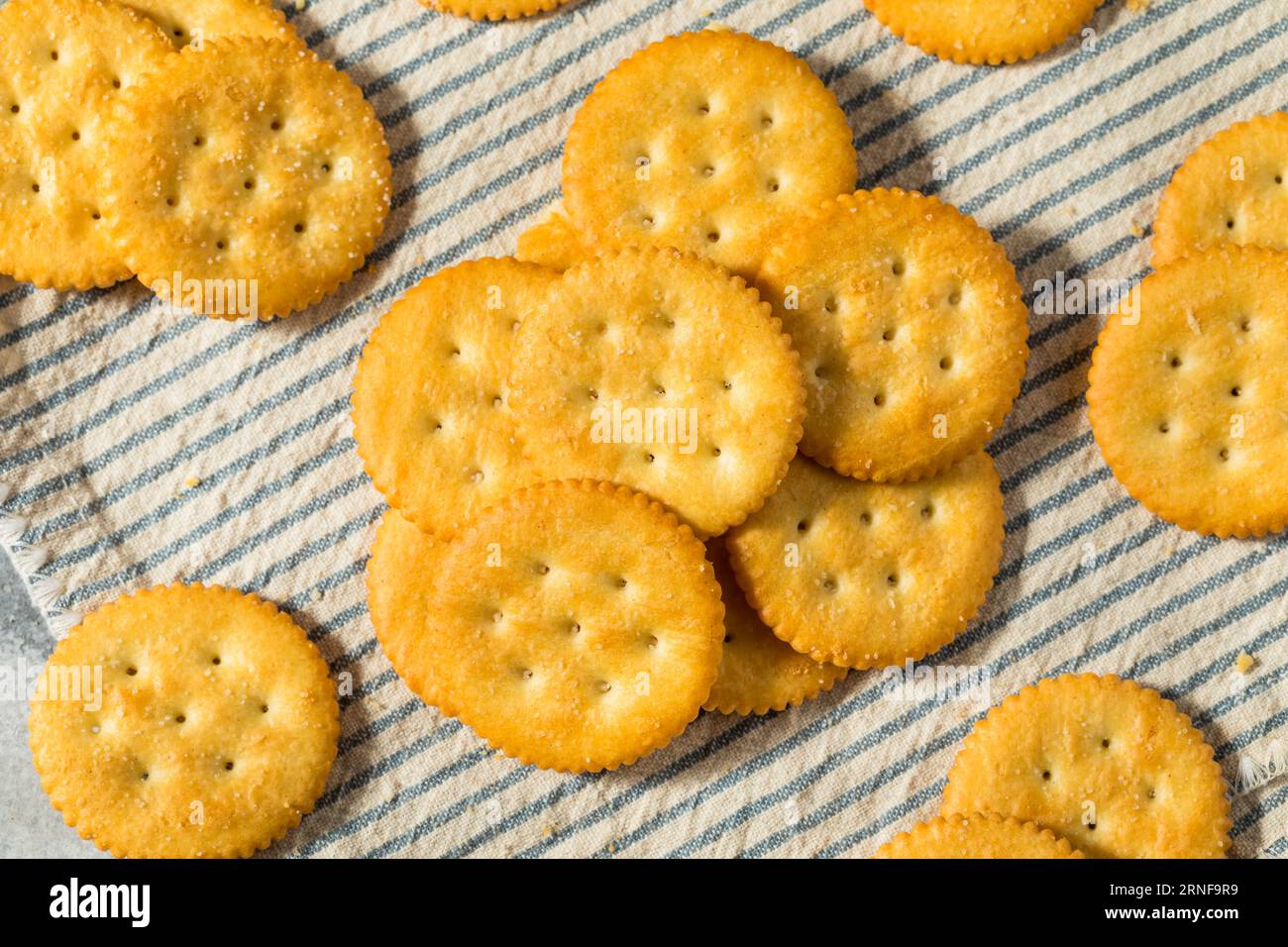 Round Brown Healthy Crackers with Sea Salt Stock Photo - Alamy
