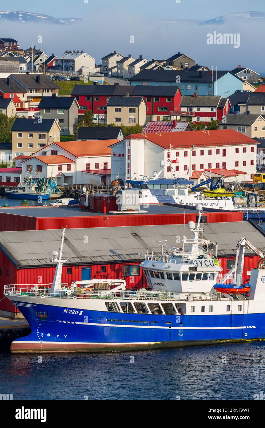 Trawlers, Honningsvag Port, Mageroya Island, Troms og Finnmark, Norway ...