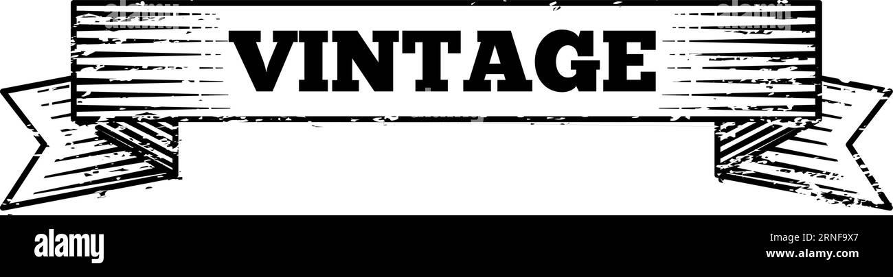 Vintage ribbon banner flag. Decorative engraving label Stock Vector Image & Art - Alamy