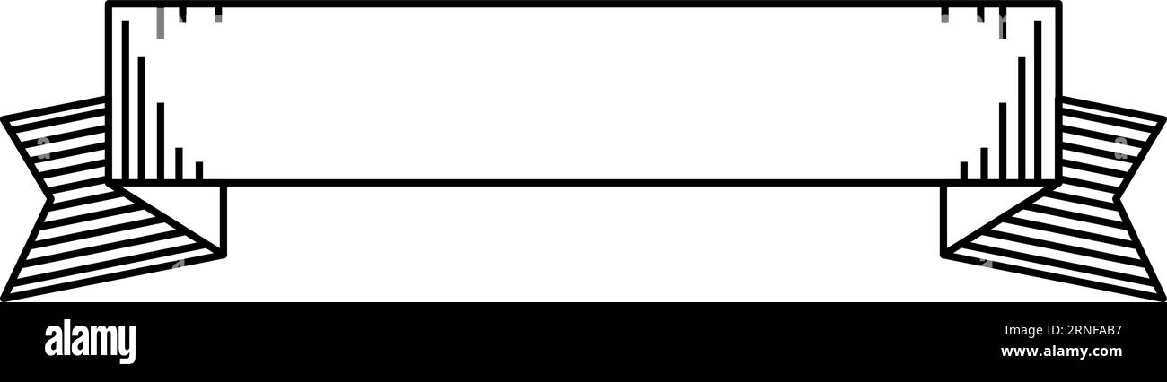 Ribbon banner in retro line style. Decorative element Stock Vector ...