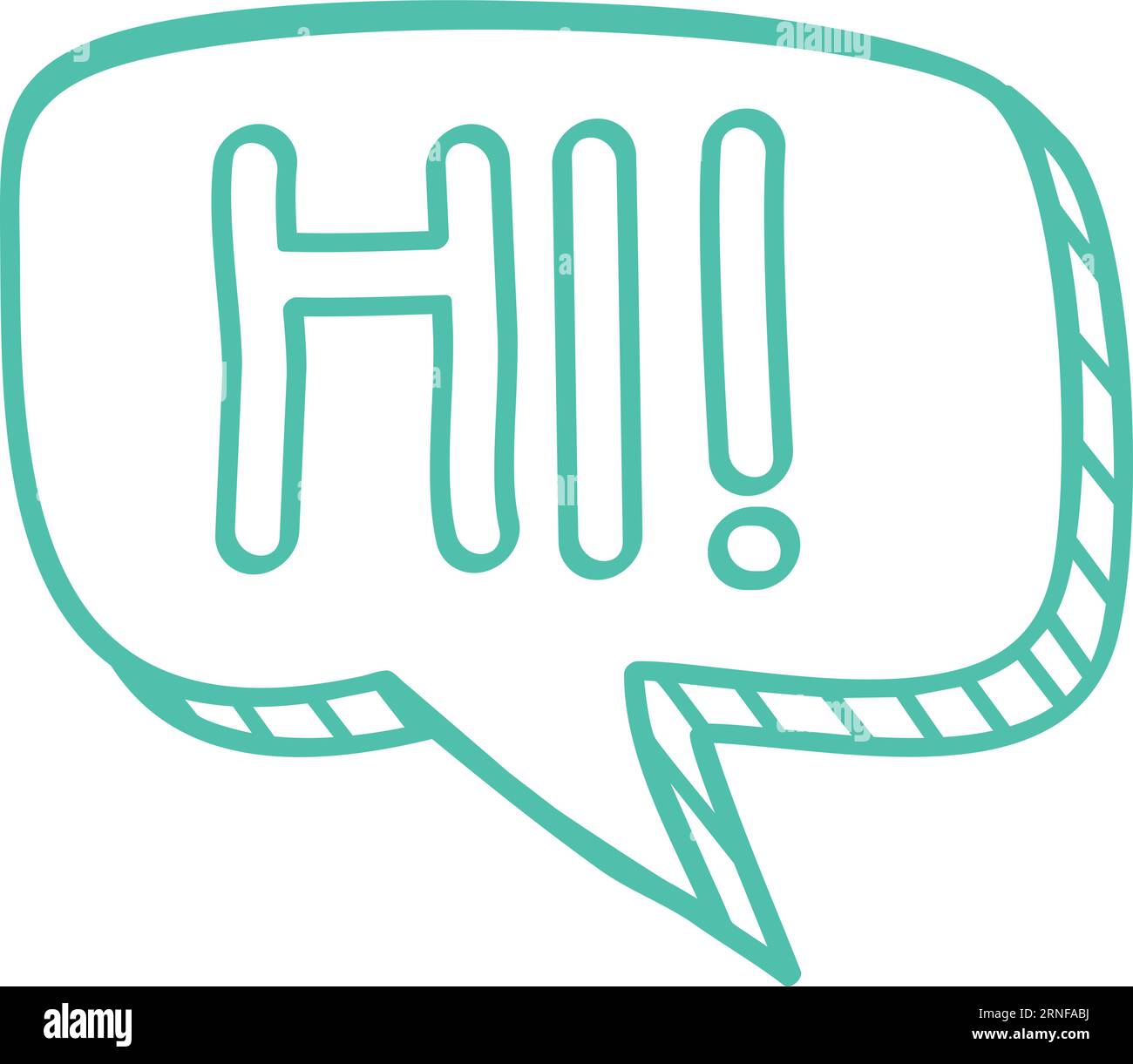 Hi speech bubble doodle. Comic balloon sketch Stock Vector Image & Art ...