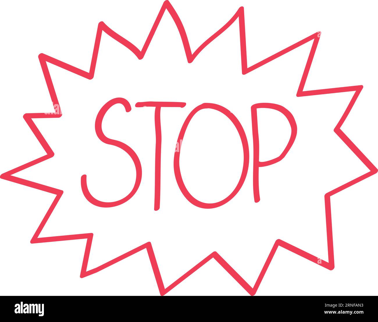 Stop comic balloon doodle. Hand drawn bubble Stock Vector Image & Art ...