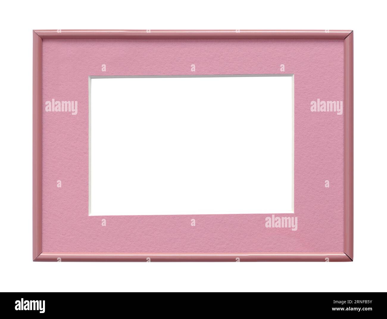 Pink Frame with Matting Cut Out on White Stock Photo - Alamy