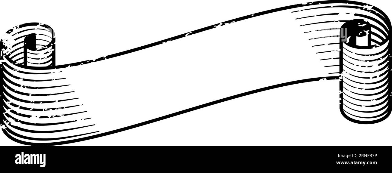 Empty vintage scroll with decorative engraving. Banner label Stock Vector Image & Art - Alamy