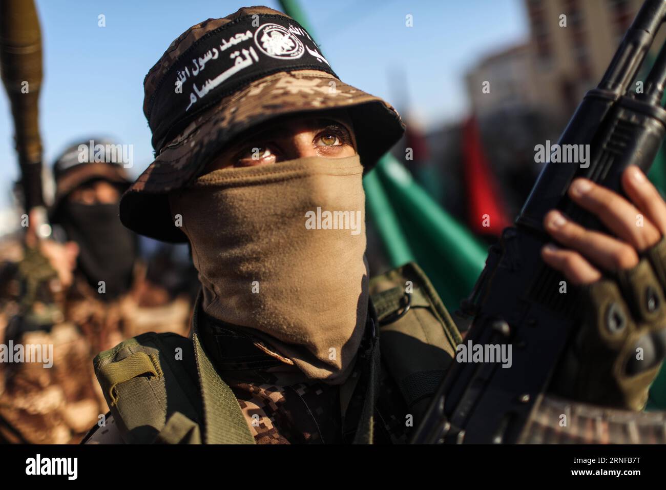 GAZA, July 28, 2016 -- A Palestinian member of the al-Qassam Brigades ...