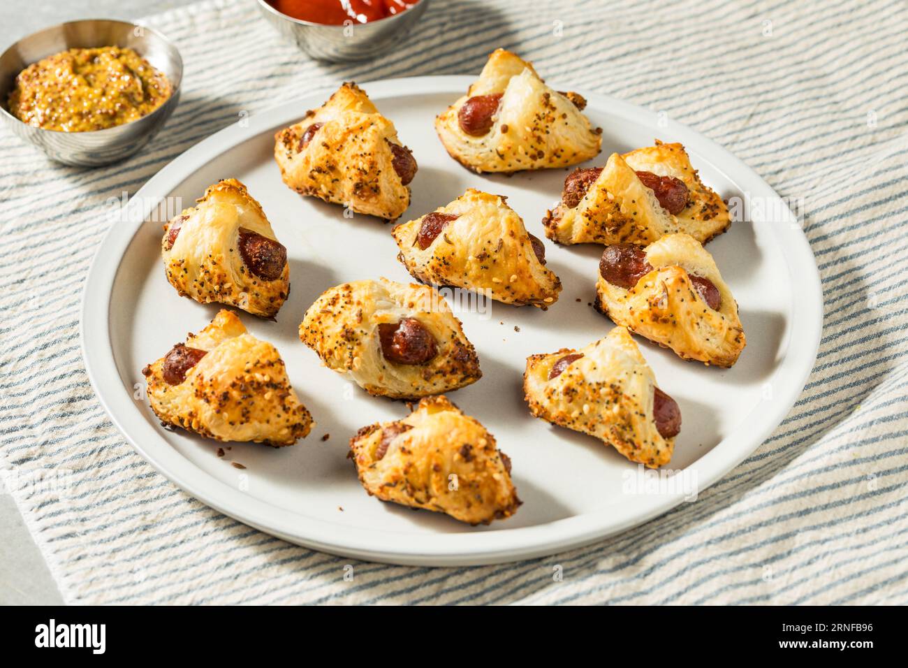 Homemade Pig in a Blanket Hot Dog with Puff Pastry Stock Photo - Alamy