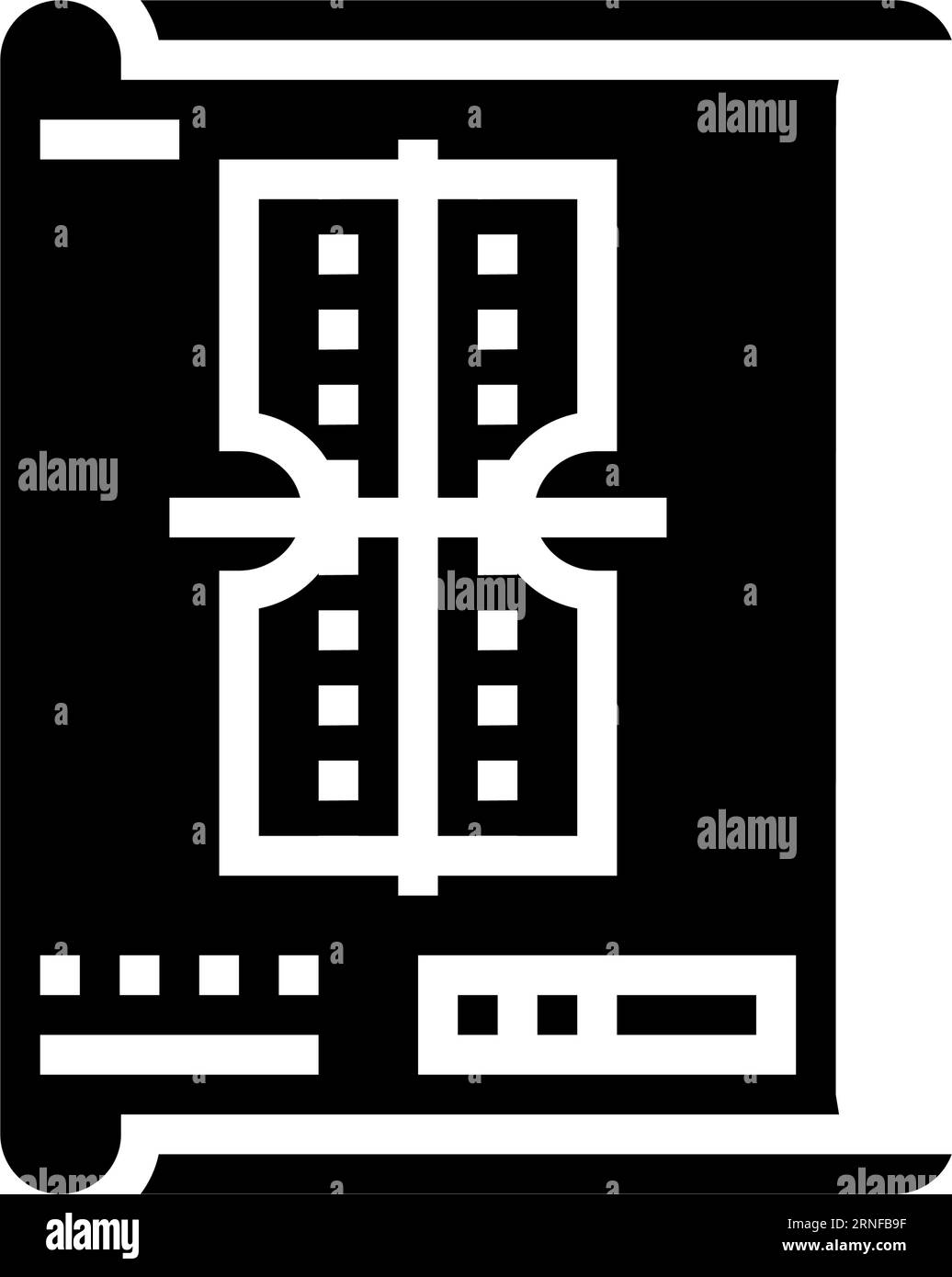 blueprint drafting mechanical engineer glyph icon vector illustration ...