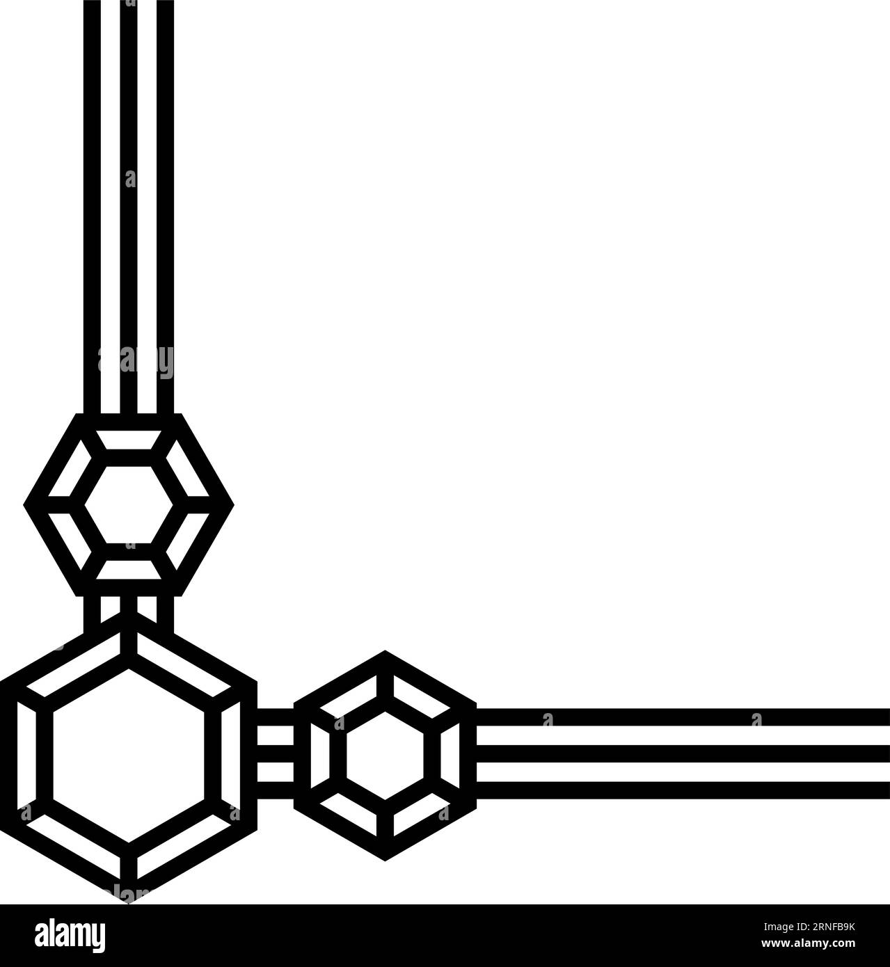 Geometric corner. Line border. Decorative shape frame Stock Vector ...