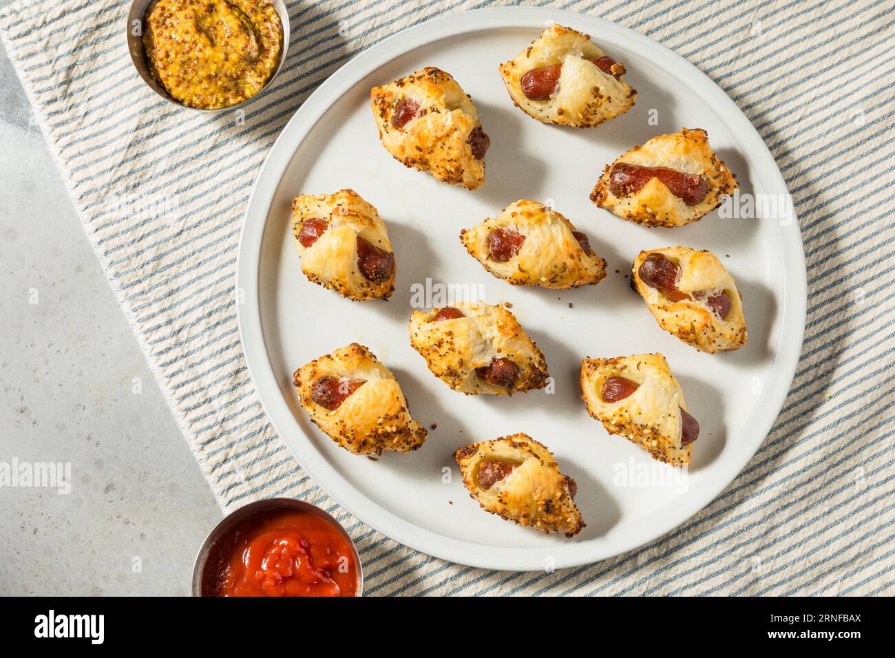 Homemade Pig in a Blanket Hot Dog with Puff Pastry Stock Photo - Alamy