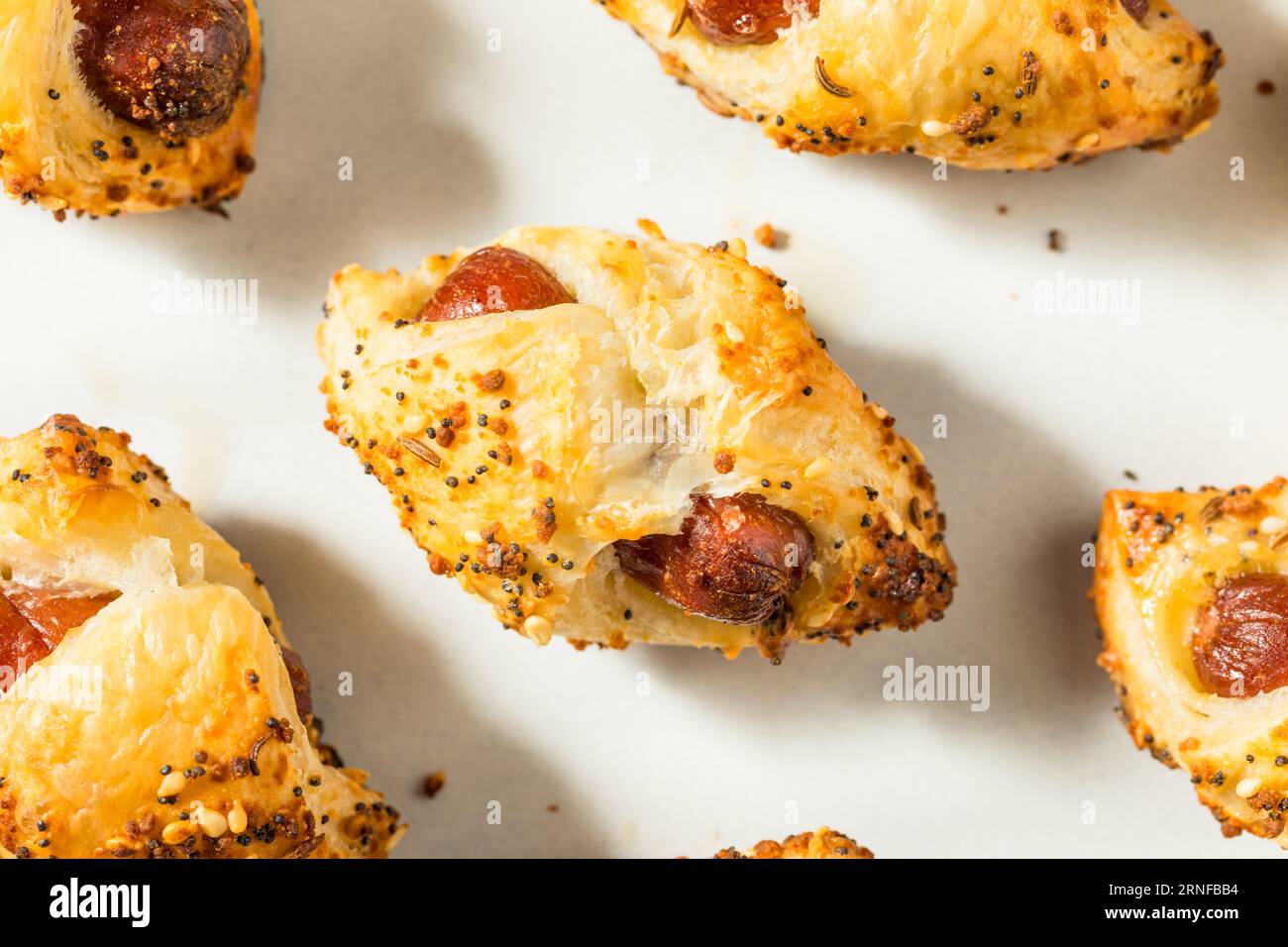 Homemade Pig in a Blanket Hot Dog with Puff Pastry Stock Photo - Alamy