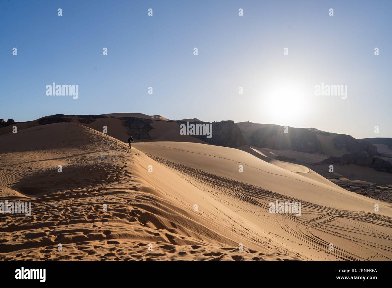 view in the Sahara desert of Tadrart rouge tassili najer in Djanet City ...