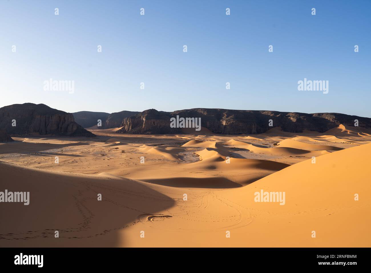 view in the Sahara desert of Tadrart rouge tassili najer in Djanet City ...