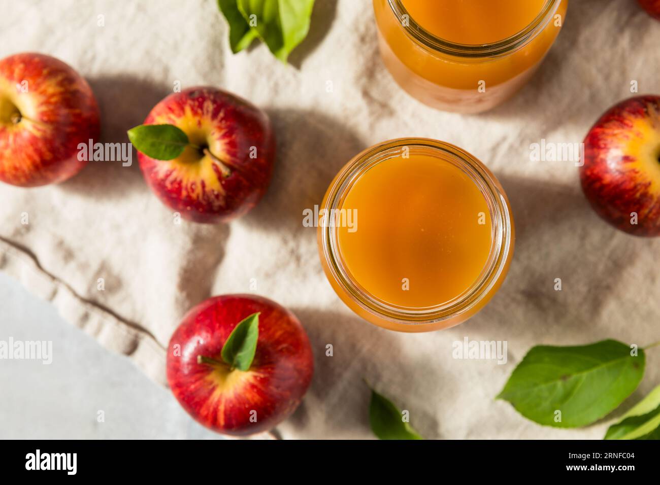Cold Refreshing Apple Cider Juice in a Glass Stock Photo - Alamy