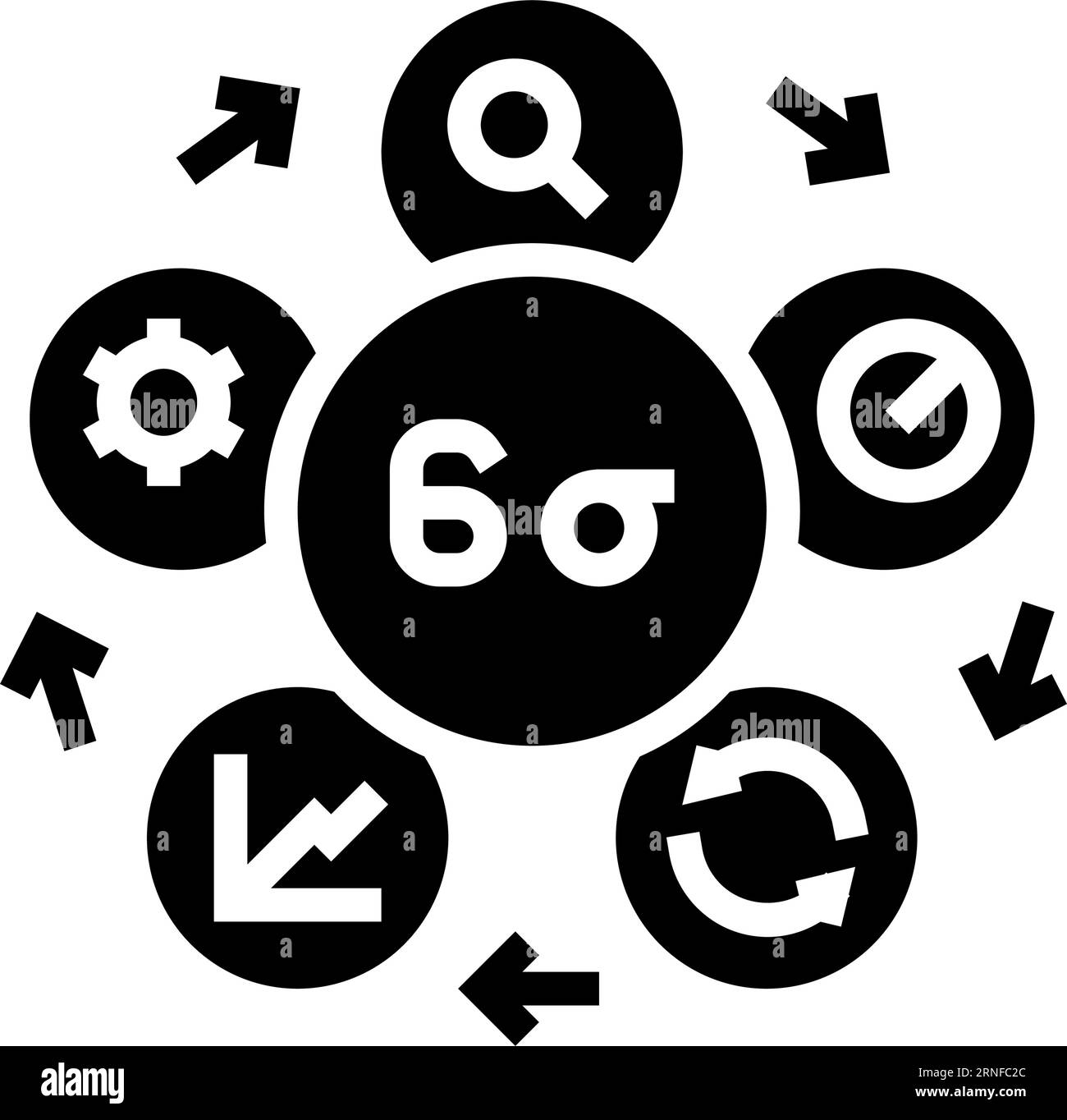 six sigma manufacturing engineer glyph icon vector illustration Stock ...