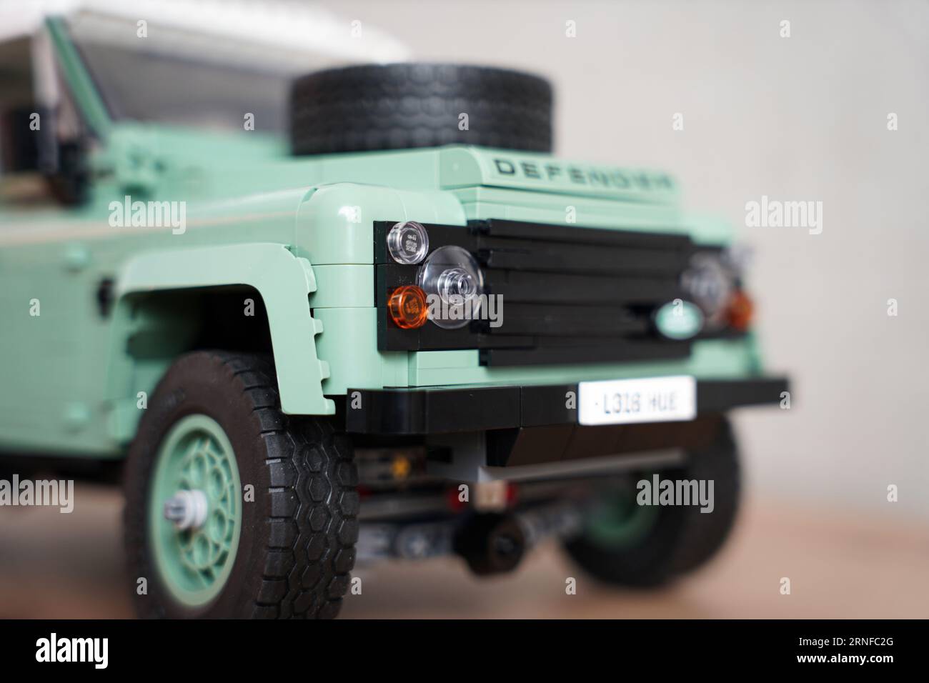 Lego Defender,Land Rover Classic Defender 90. Green car lego with ...