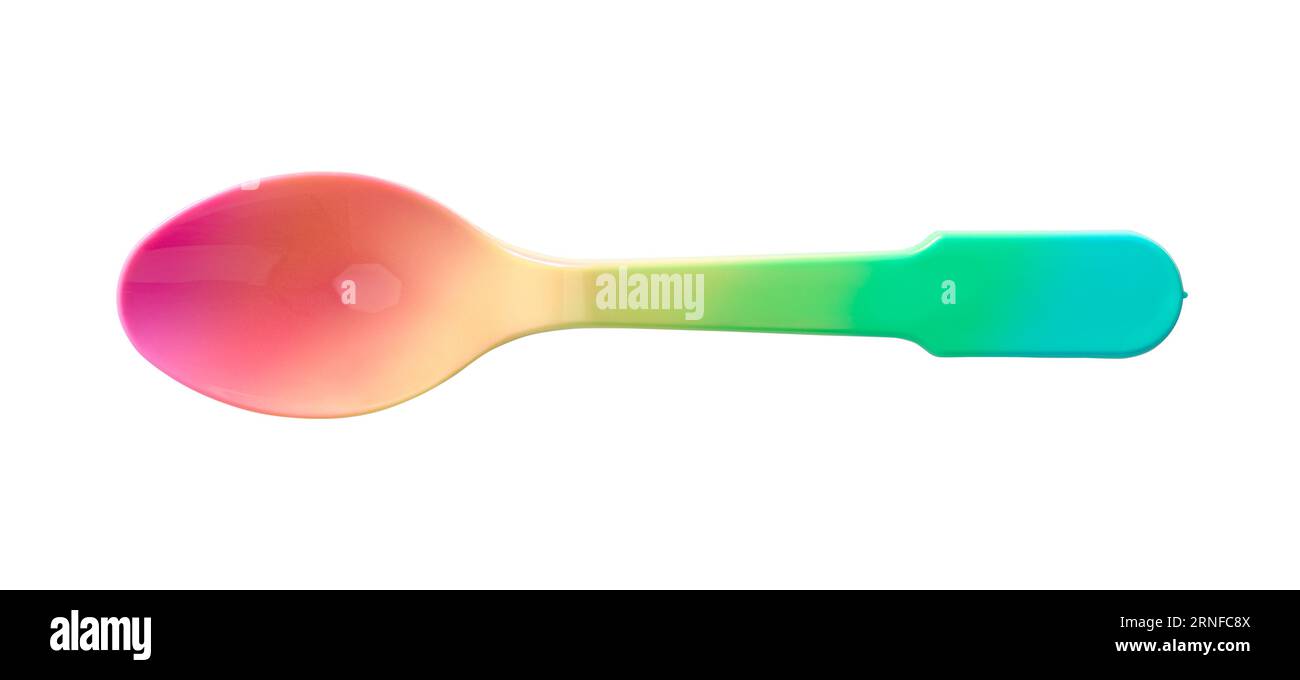 Colorful Plastic Spoon Cut Out on White Stock Photo - Alamy