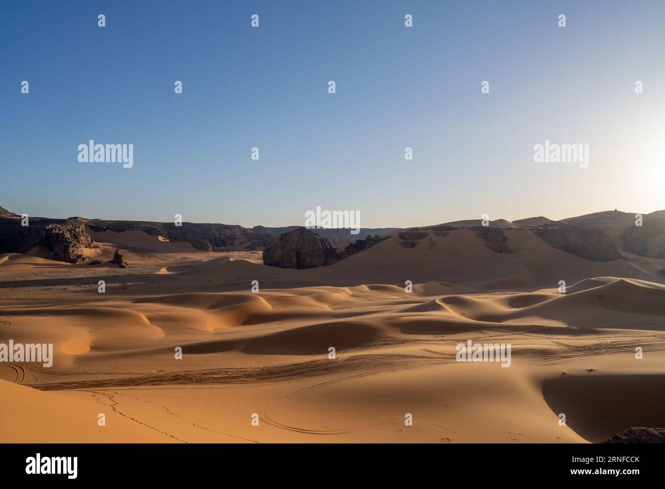 view in the Sahara desert of Tadrart rouge tassili najer in Djanet City ...