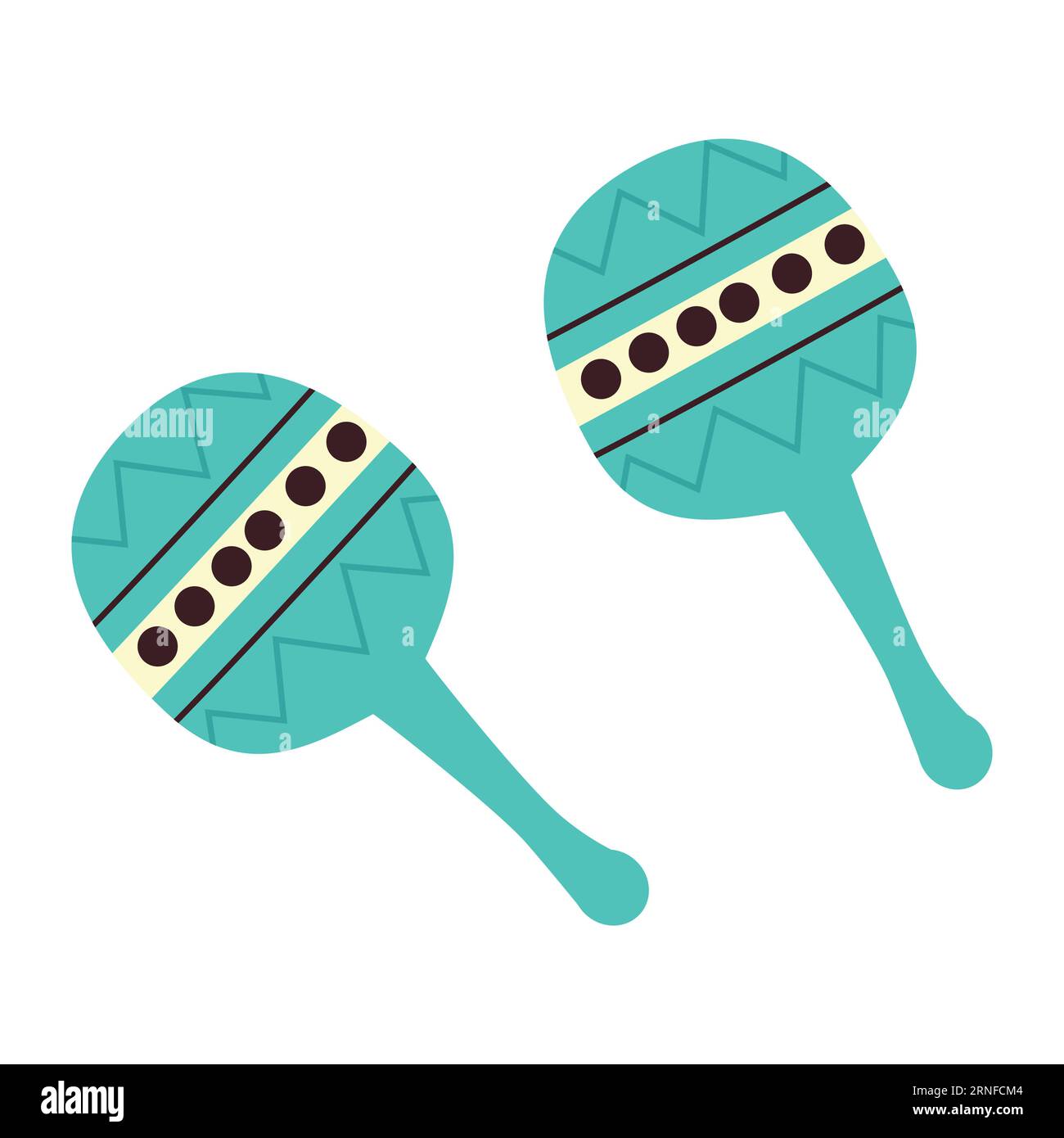 musical instrument mexican maracas in blue color Stock Vector Image ...