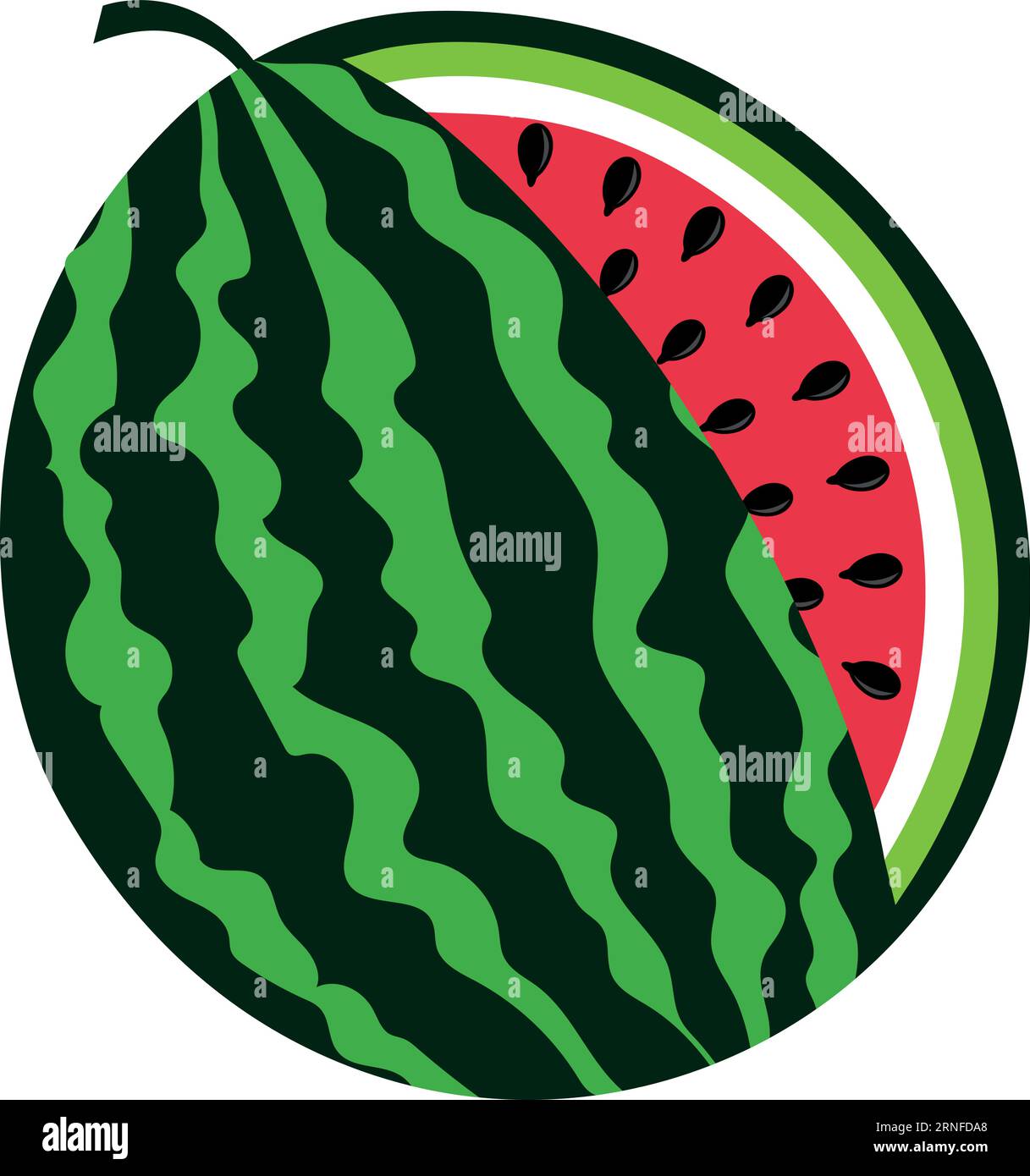 Cutted watermelon. Sweet summer fruit color symbol Stock Vector Image ...