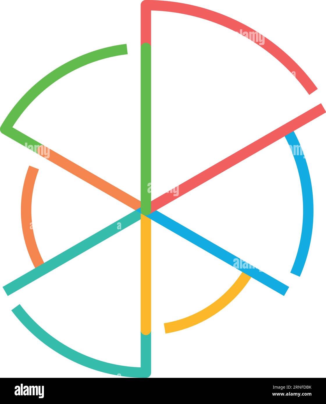 Pie chart color line template. Infographic shape Stock Vector Image ...