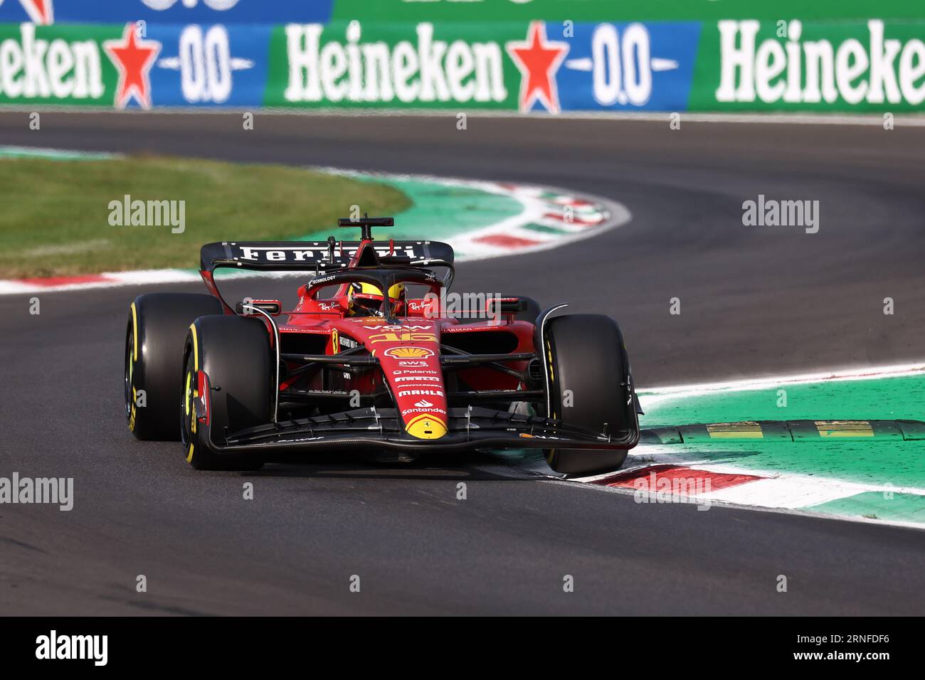 Monza, Italy. 01st Sep, 2023. Charles Leclerc of Scuderia Ferrari on track during free practice ...