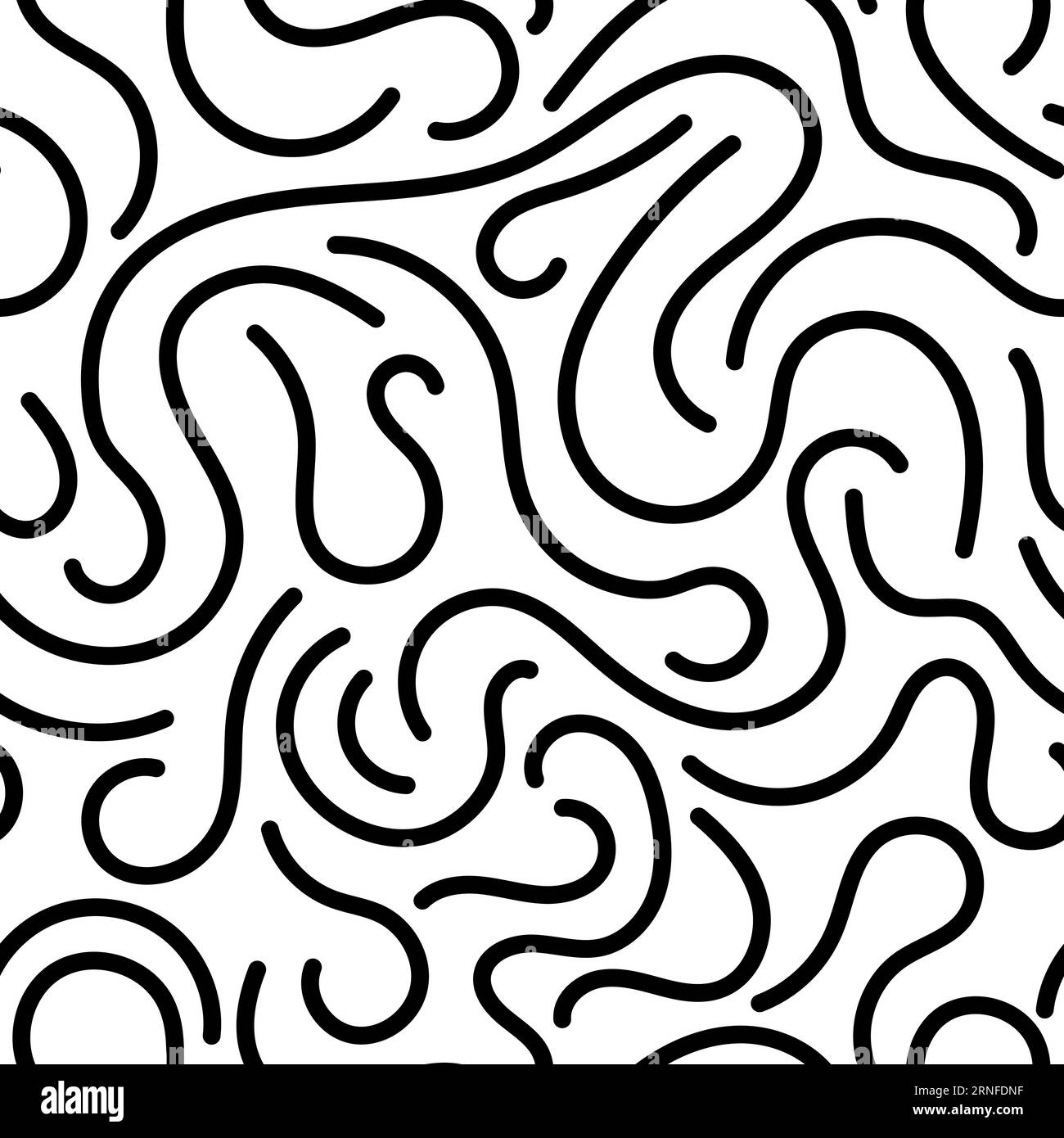 Abstract Curve Lines Seamless Pattern Wavy Texture Stock Vector Image