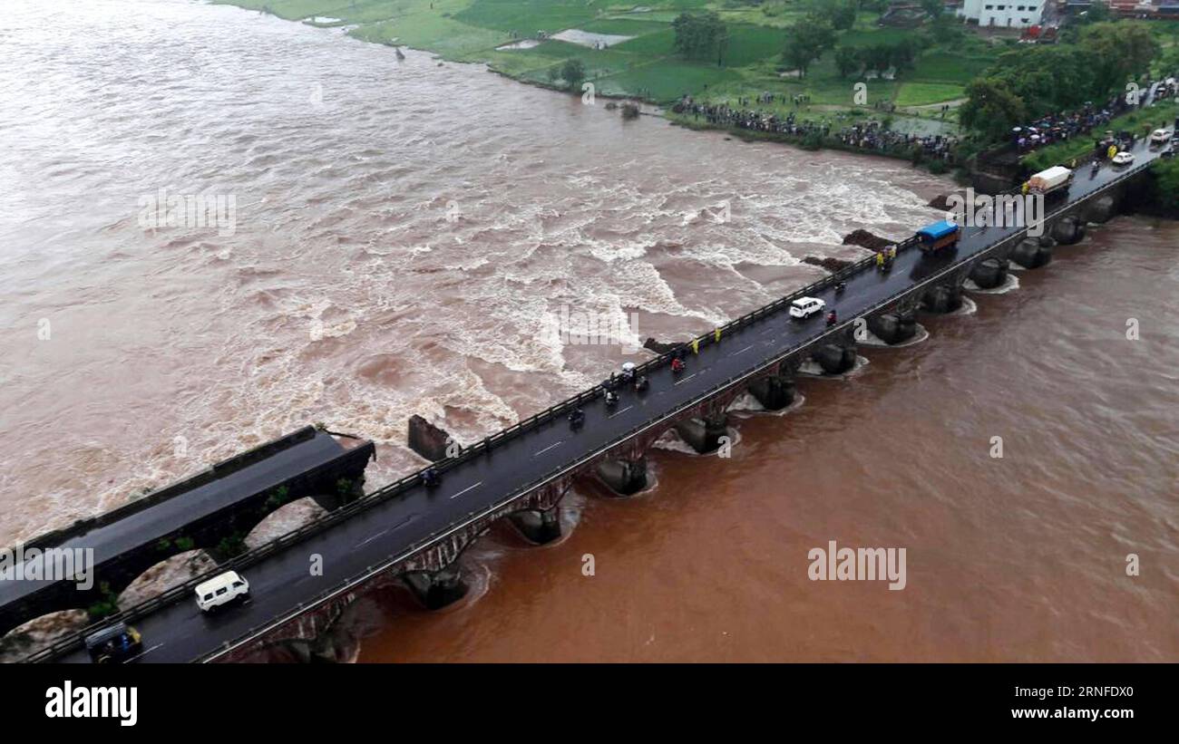 (160803) -- MAHAD, Aug. 3, 2016 -- The aerial photo shows the damaged ...