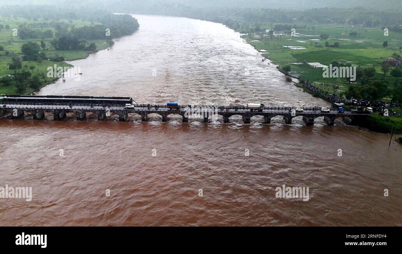 (160803) -- MAHAD, Aug. 3, 2016 -- The aerial photo shows the damaged ...