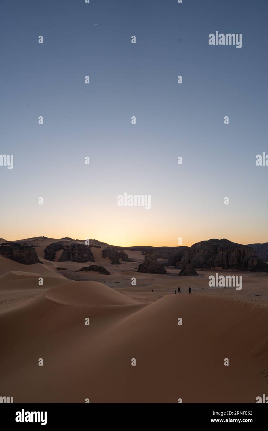 view in the Sahara desert of Tadrart rouge tassili najer in Djanet City ...