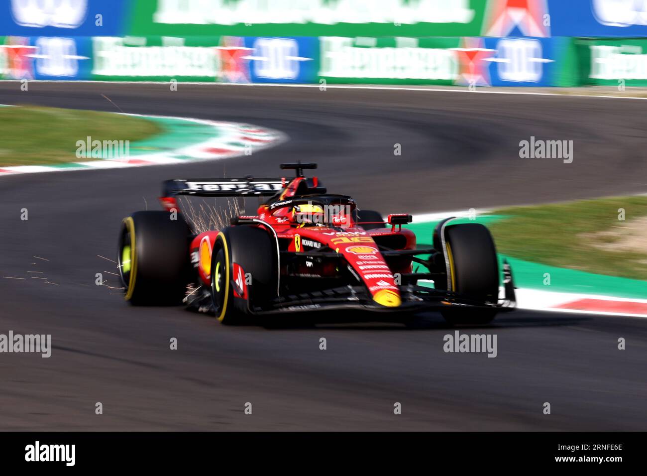 Monza, Italy. 01st Sep, 2023. Charles Leclerc of Scuderia Ferrari on track during free practice ...