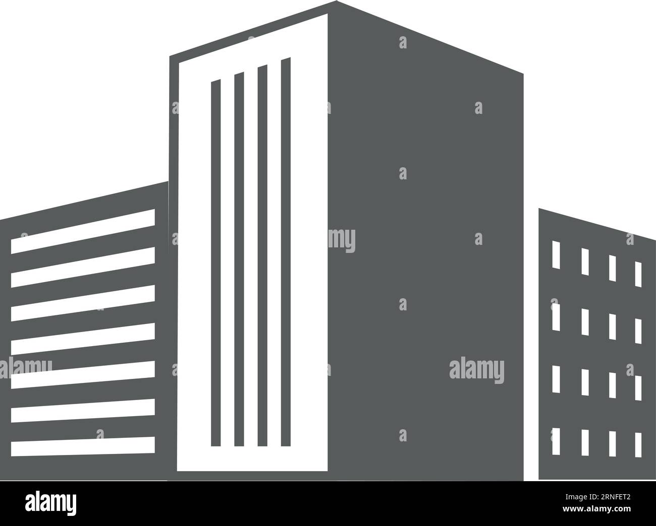 City downtown buildings logo. Gray architecture silhouette Stock Vector ...