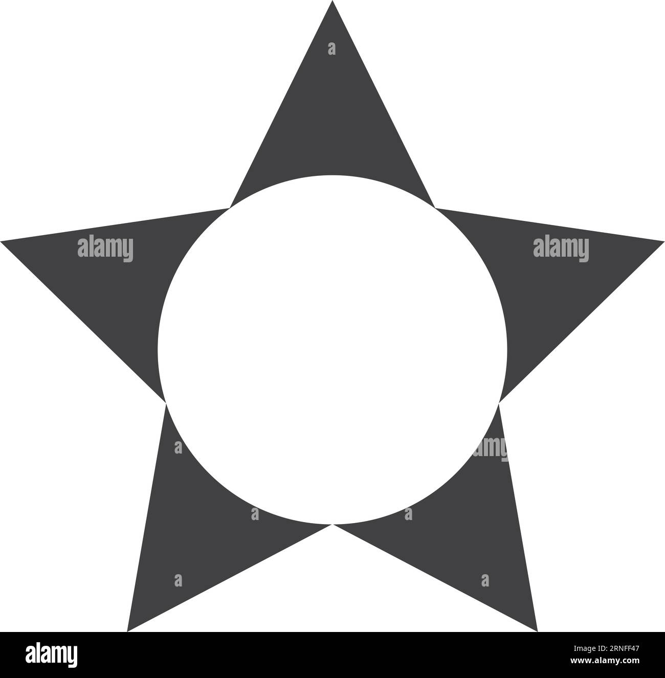 Black star shape with round frame. Badge template Stock Vector Image ...