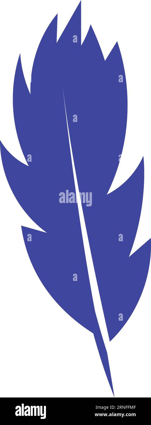 Bird feather icon. Blue silhouette. Quill logo Stock Vector Image & Art ...