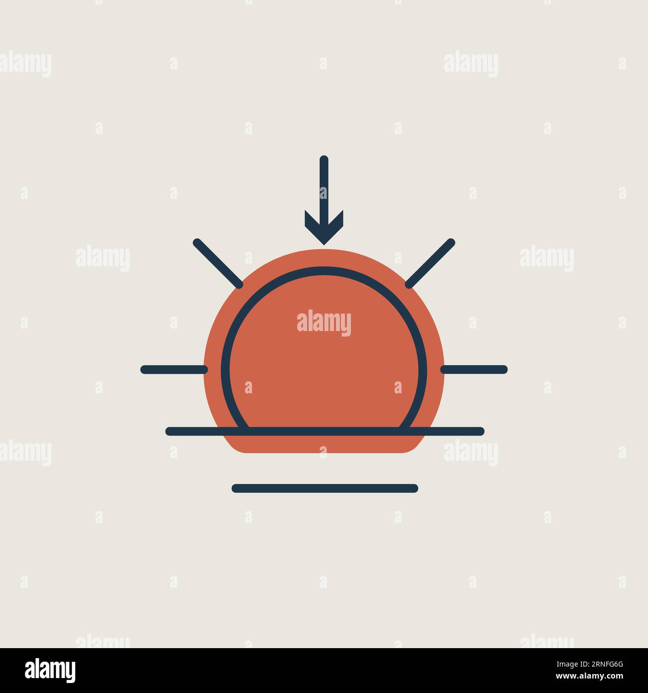 Sunset vector icon. Meteorology sign. Graph symbol for travel, tourism ...