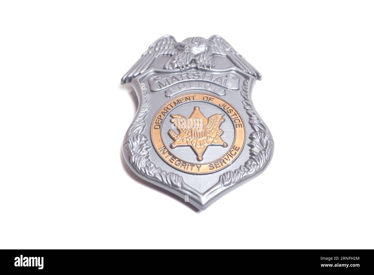 Police Marshal U.S badge isolated on white background Stock Photo - Alamy