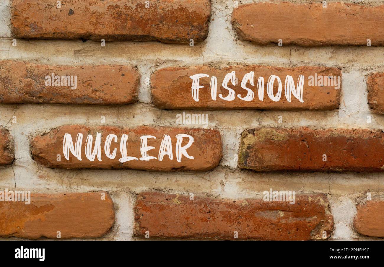 Nuclear fission symbol. Concept words Nuclear fission on beautiful ...