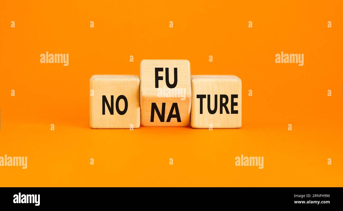 No future or nature symbol. Concept words No future no nature on wooden ...