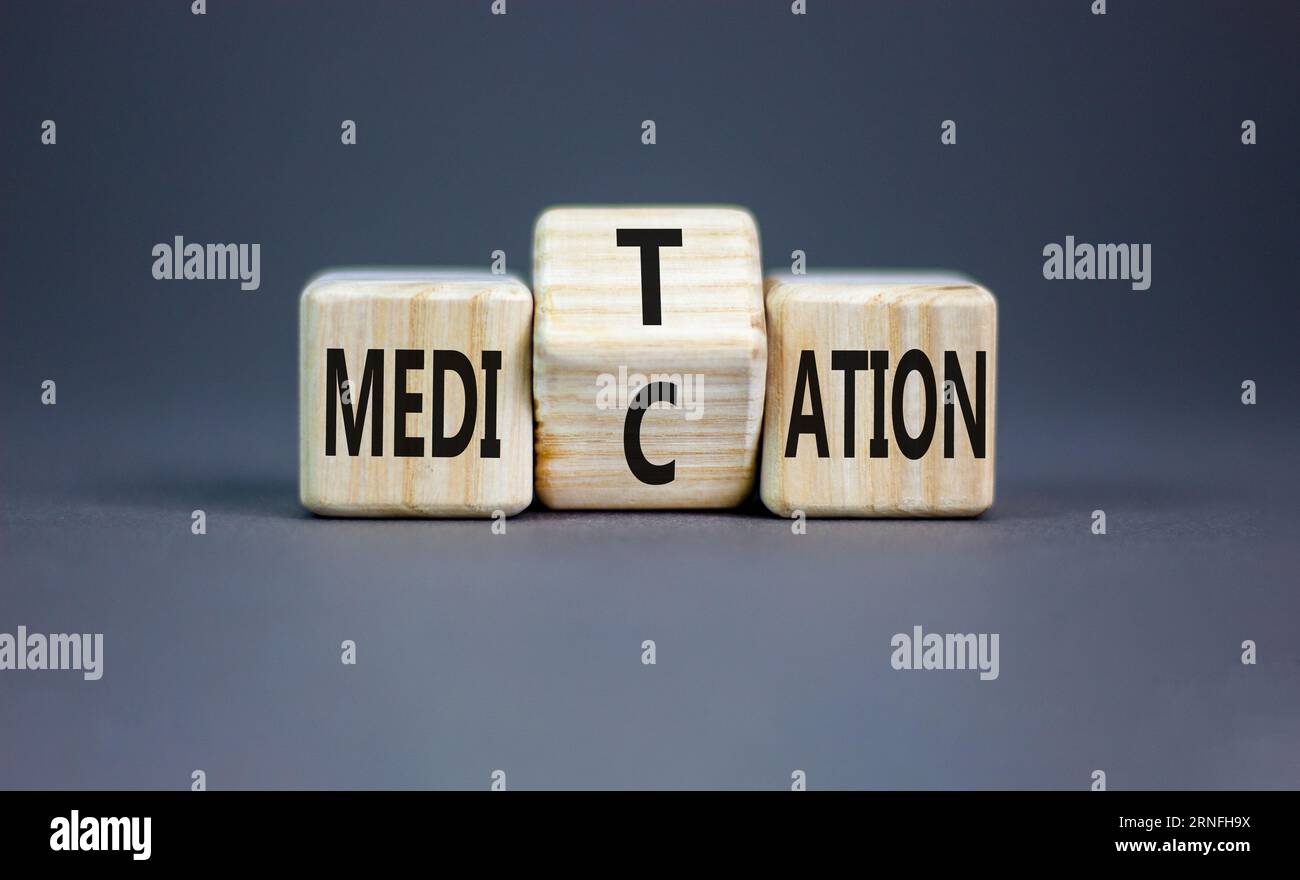 Meditation or medication symbol. Concept word Meditation medication on ...