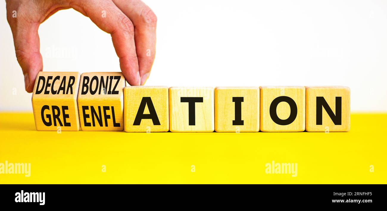 Decarbonization or greenflation symbol. Concept words Decarbonization ...