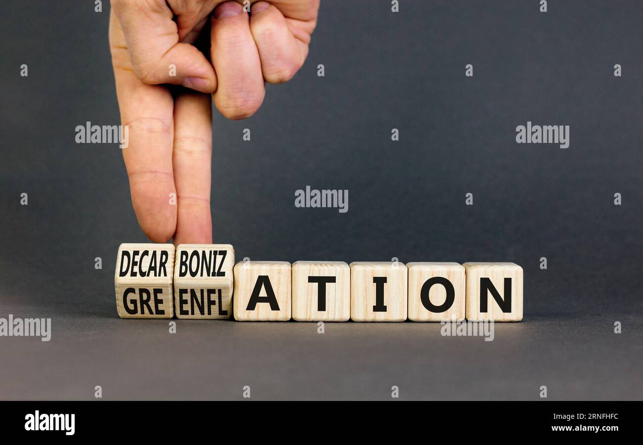 Decarbonization or greenflation symbol. Concept words Decarbonization ...