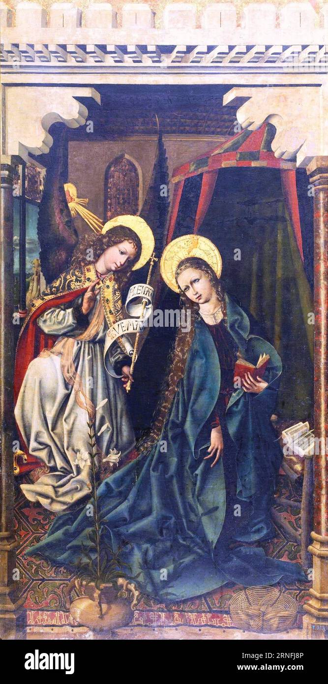The Annunciation circa 1500 by Maestro de la Sisla Stock Photo - Alamy