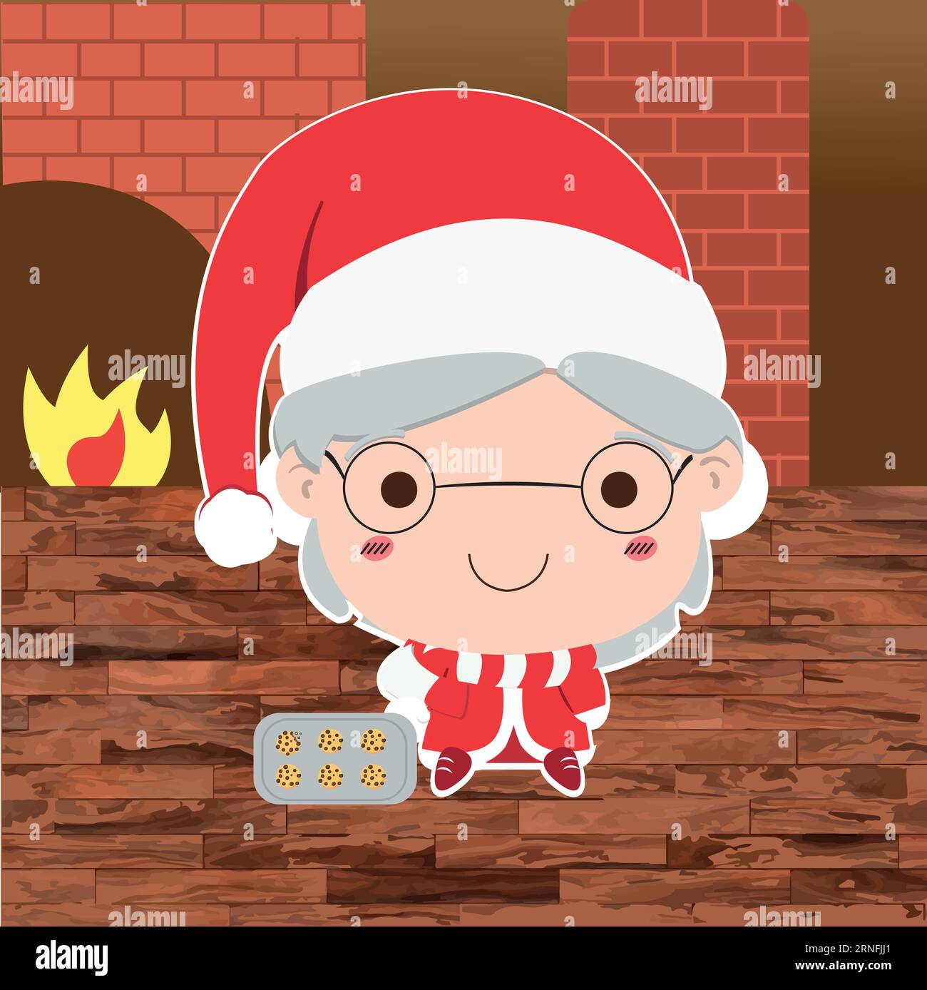 Isolated happy miss claus cartoon character Vector Stock Vector Image ...