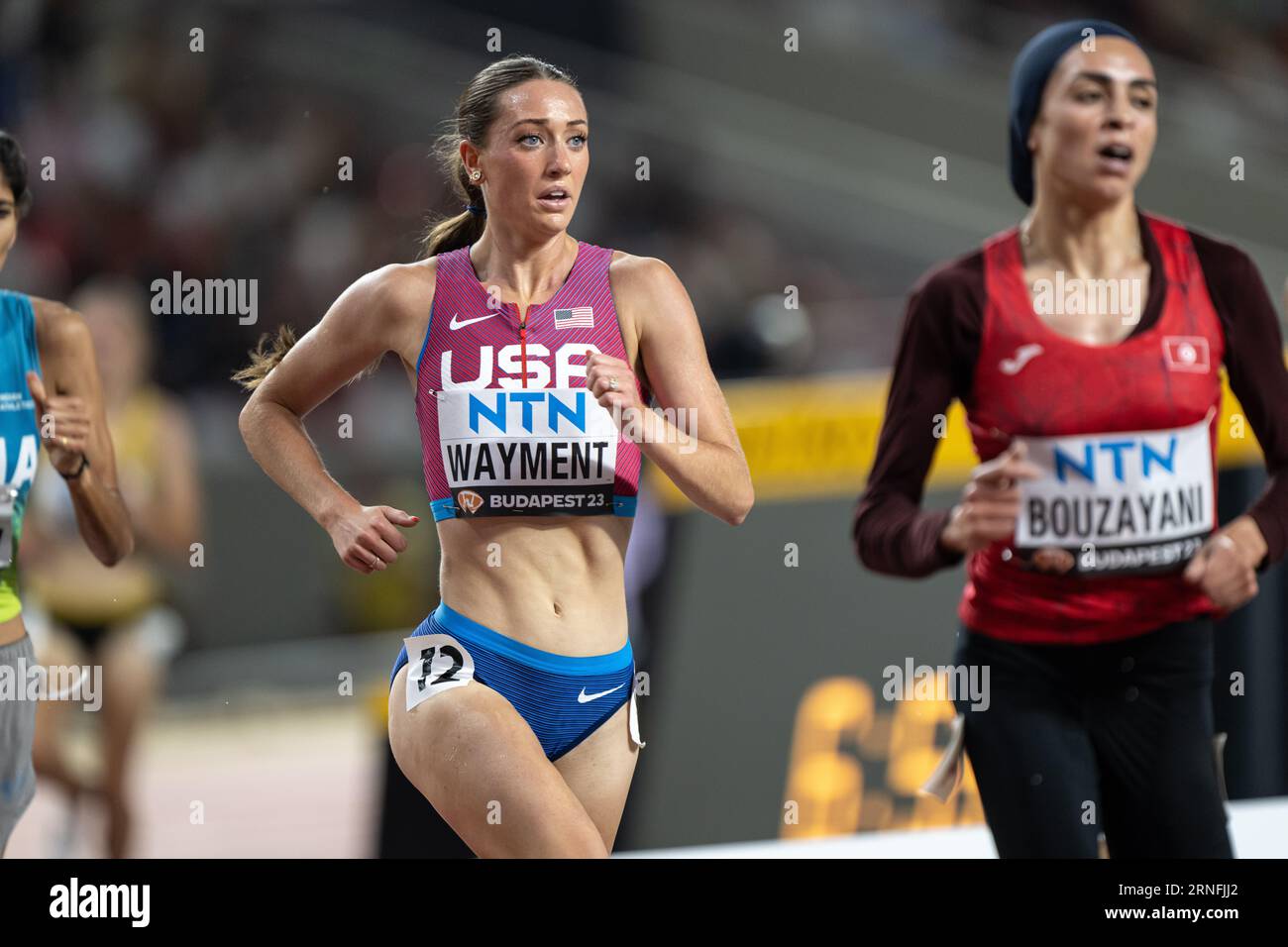 Courtney Wayment participating in the 3000 m Steeplechase at the World ...