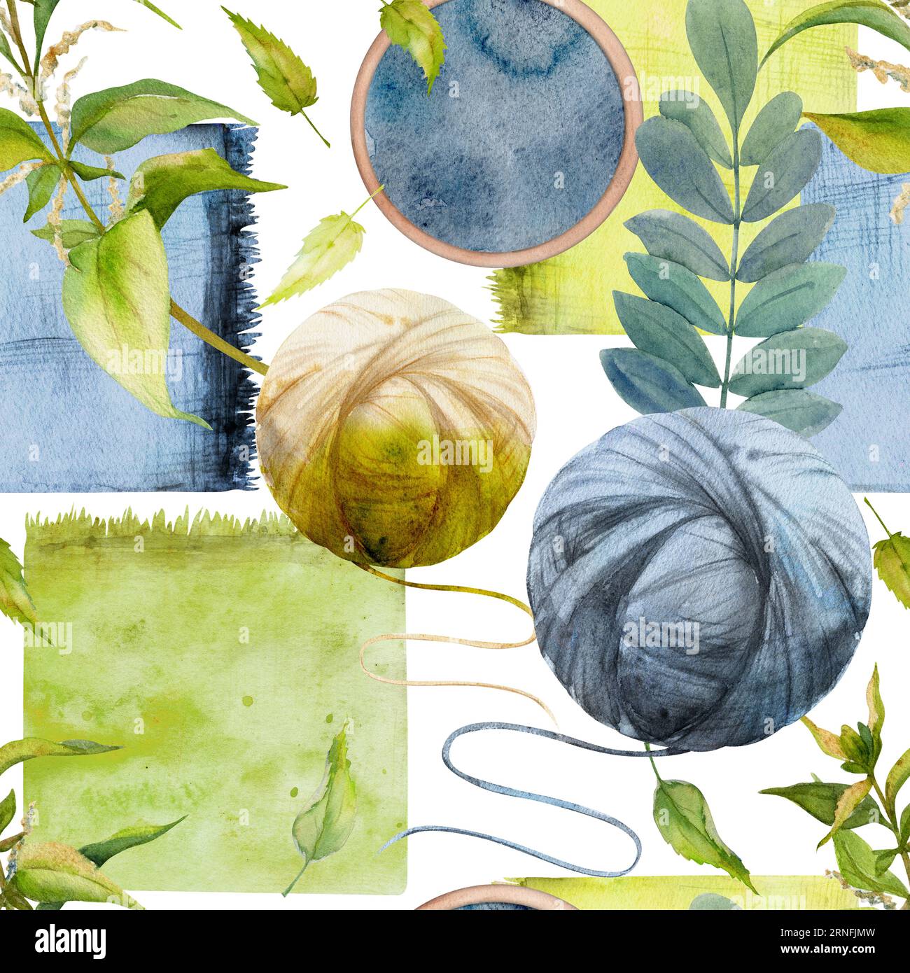 Hand drawn watercolor indigo, nettle coloring natural plant dye, hobby ...