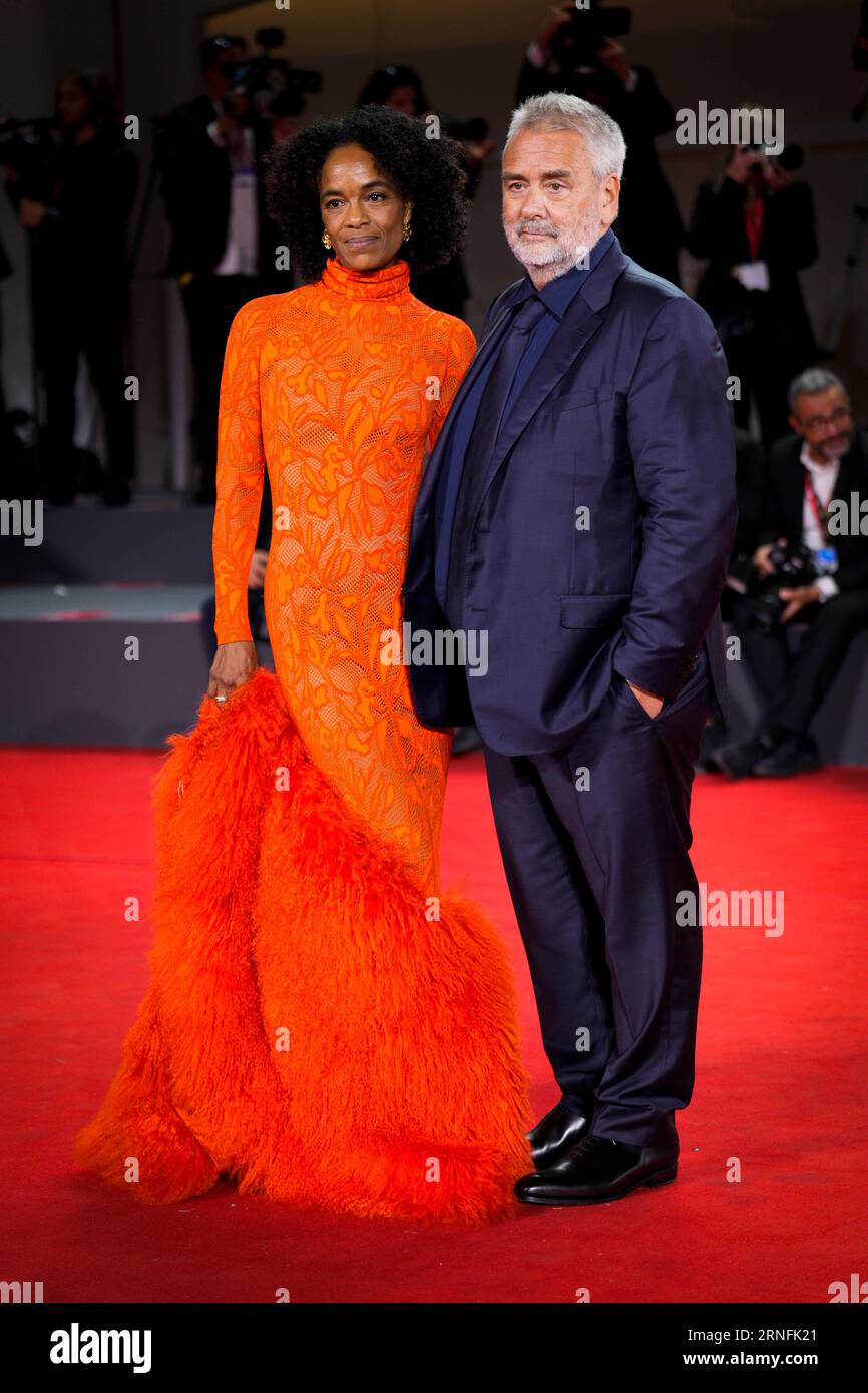 Venice, Italy. 01st Sep, 2023. Virginie Besson-Silla and Luc Besson ...
