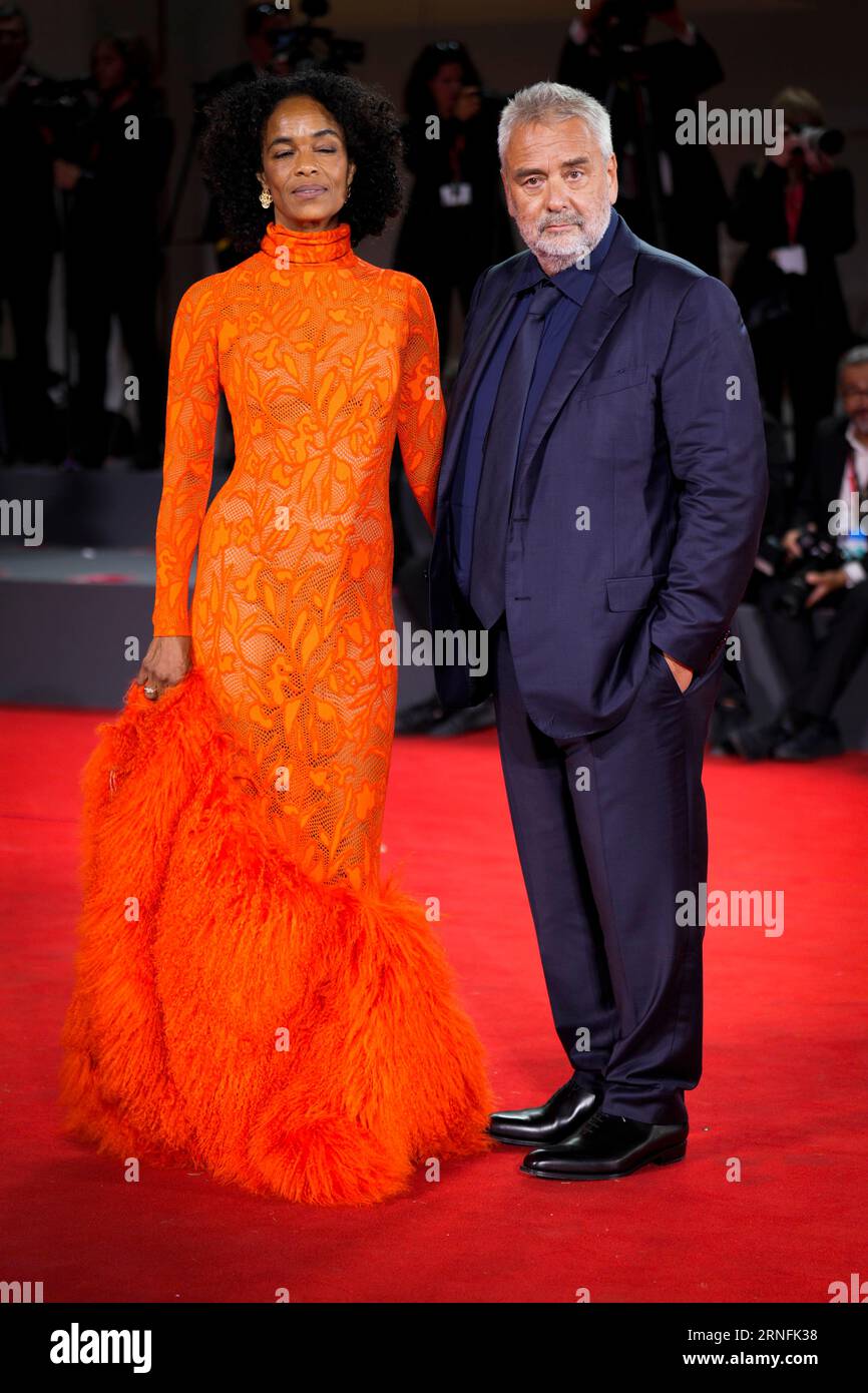 Venice, Italy. 01st Sep, 2023. Virginie Besson-Silla and Luc Besson ...