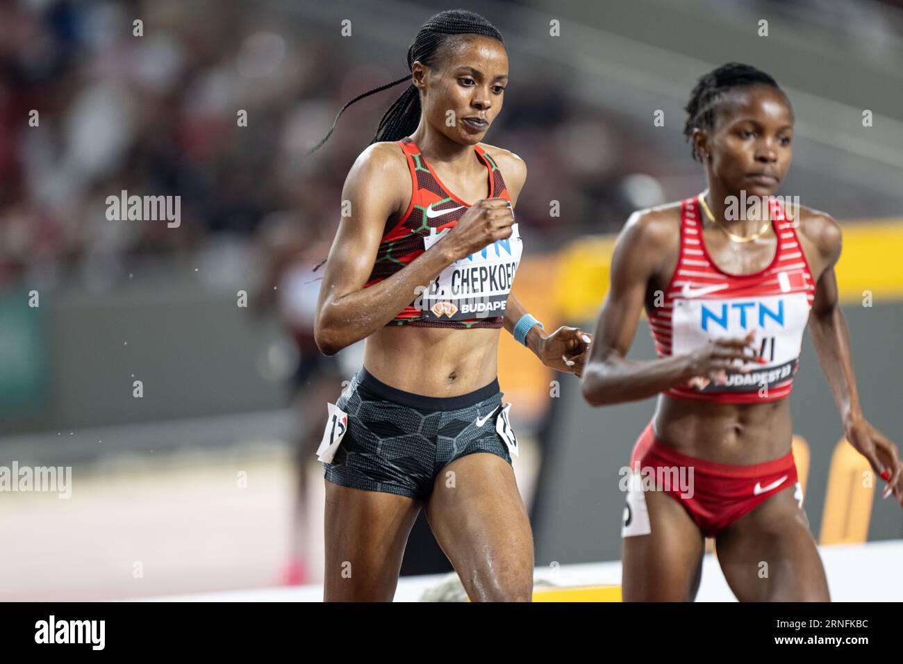 Beatrice Chepkoech participating in the 3000 m Steeplechase at the World Athletics Championships ...