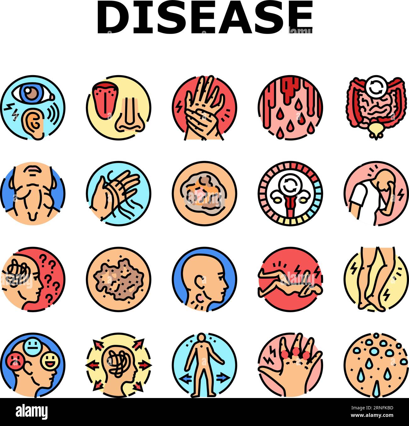 disease medical health icons set vector Stock Vector Image & Art - Alamy